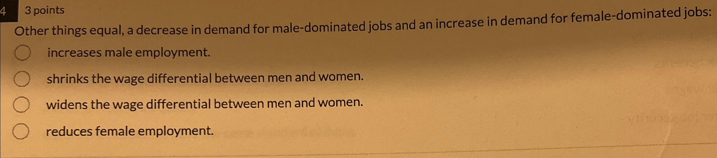 Solved 3 ï Pointsother Things Equal A Decrease In Demand For Chegg