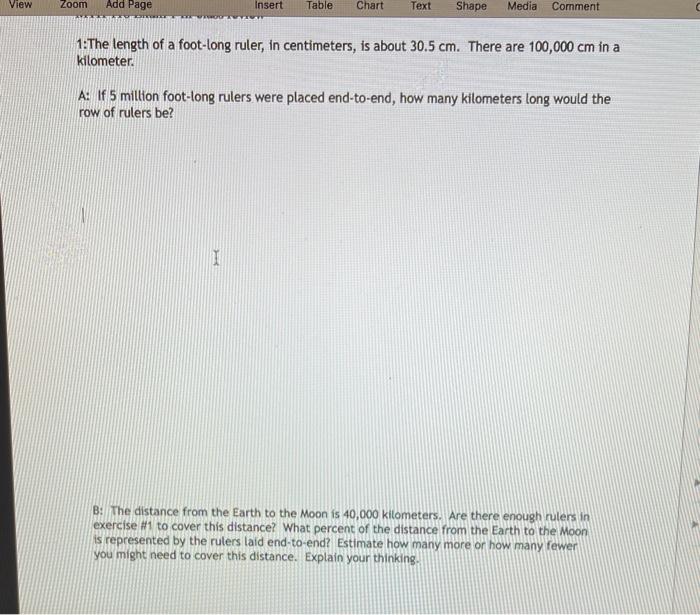Solved View Zoom Add Page Insert Table Chart Text Shape | Chegg.com
