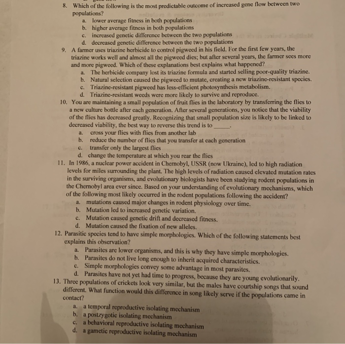Solved 8. Which of the following is the most predictable | Chegg.com
