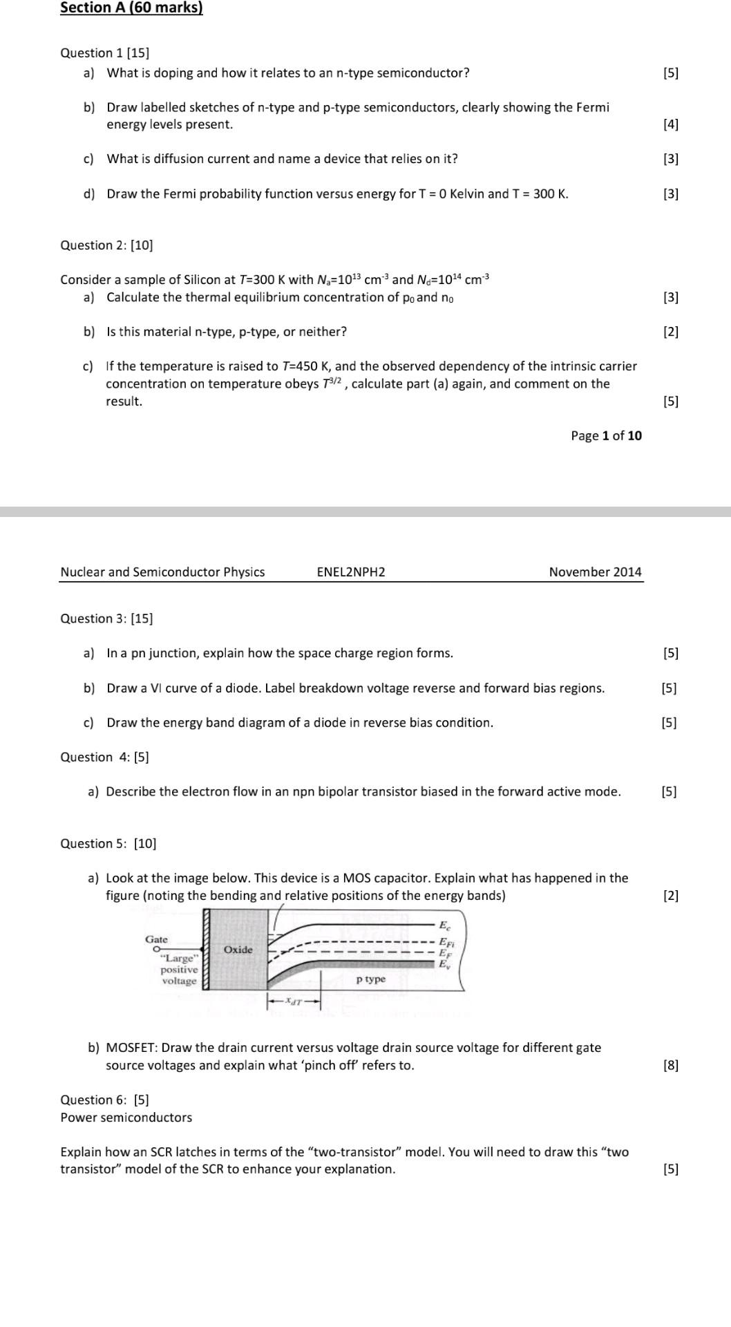 Solved Question 1 [15] a) What is doping and how it relates | Chegg.com