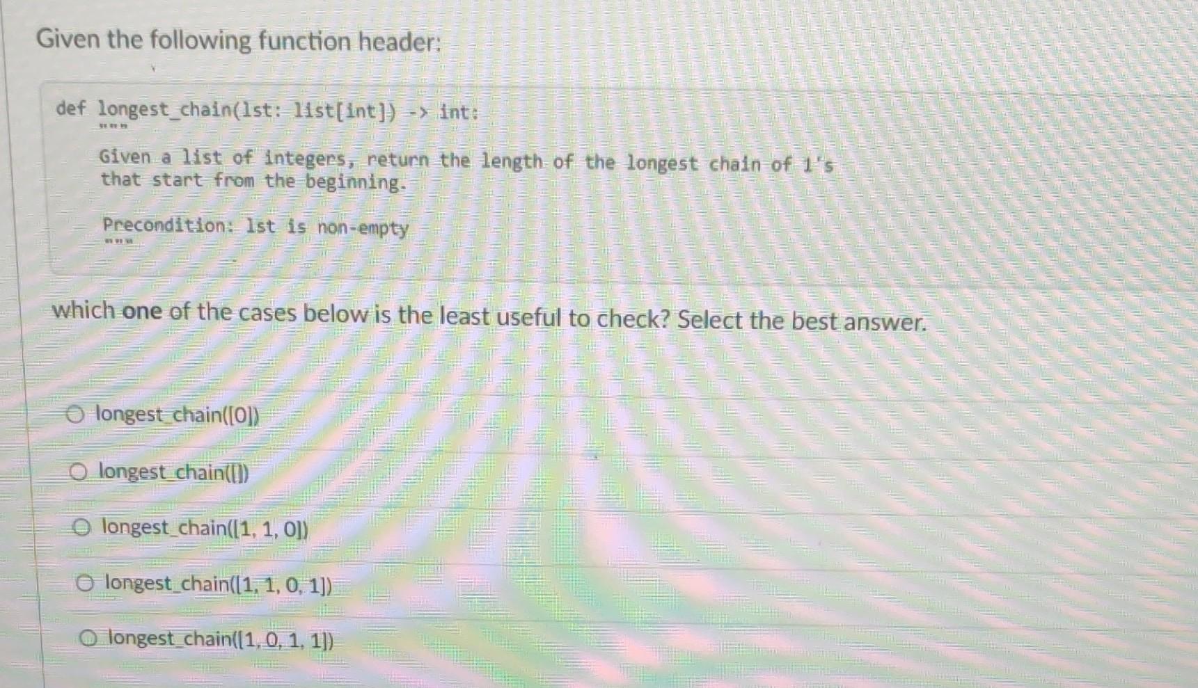 Solved Given the following function header: def | Chegg.com