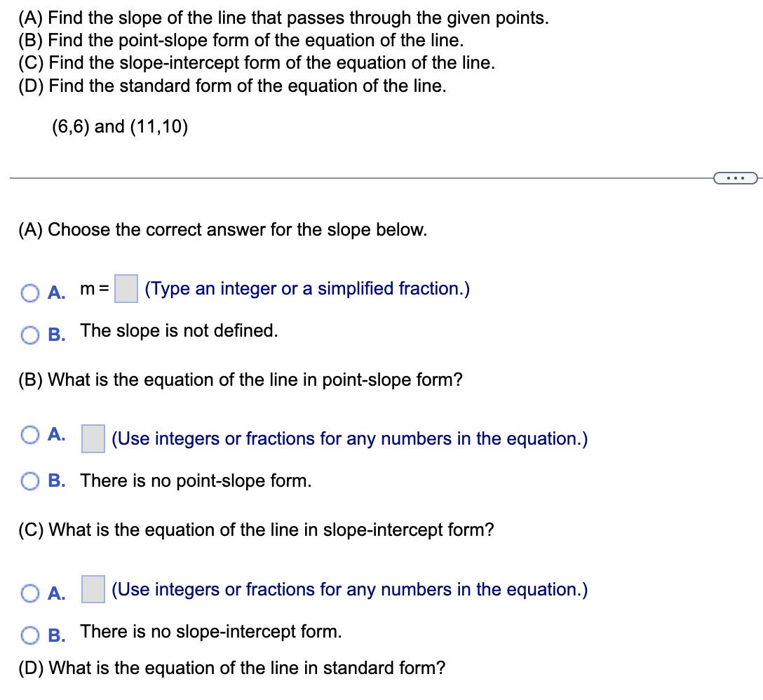 Solved (A) ﻿Find the slope of ﻿the line that passes through | Chegg.com