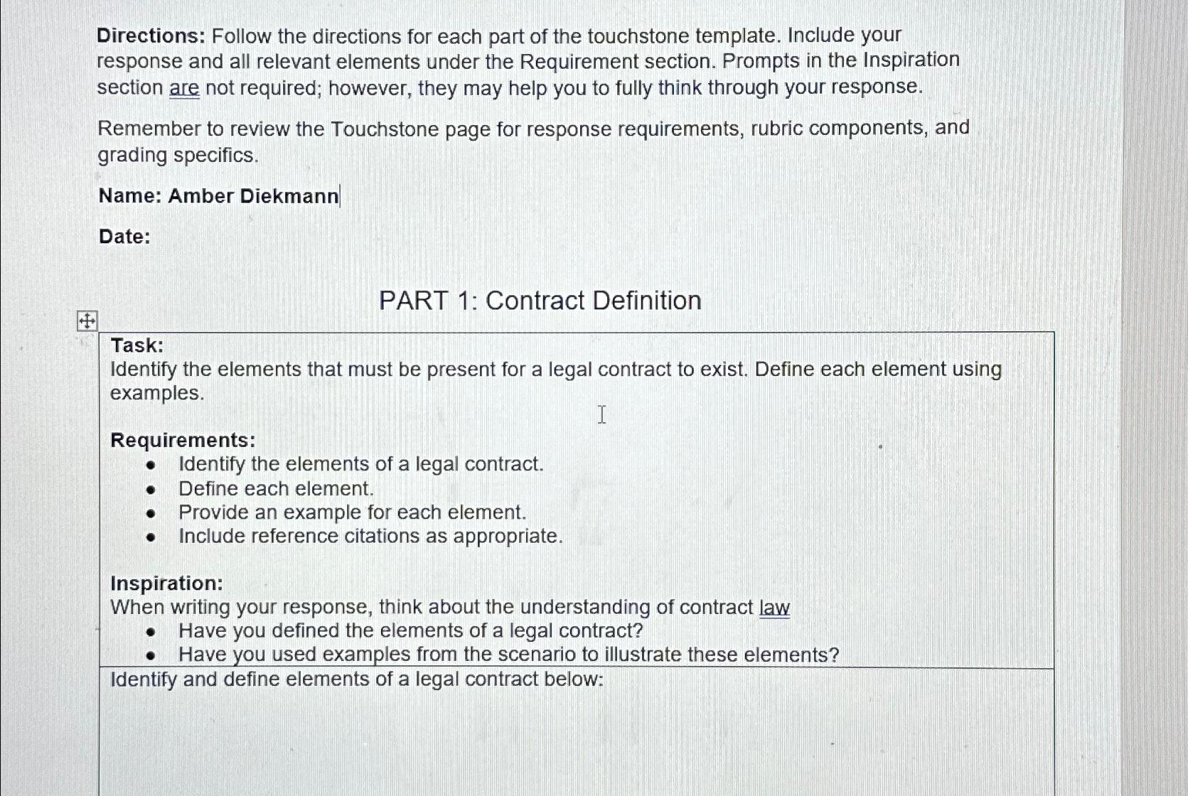 Solved Directions: Follow the directions for each part of | Chegg.com