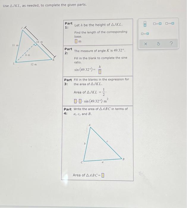 Solved Use AJKL, as needed, to complete the given parts. | Chegg.com