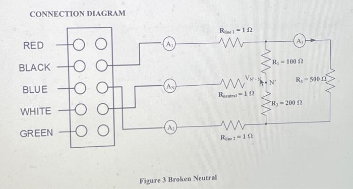CONNECTION DIAGRAM Figure 3 Broken NeutralTable 3 | Chegg.com
