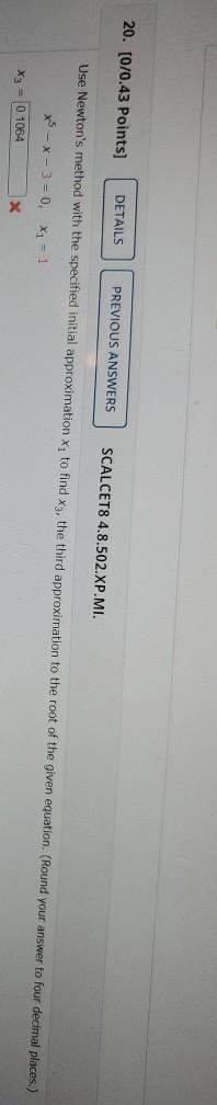 Solved 14. [0/0.43 Points) DETAILS PREVIOUS ANSWERS SCALCET8 | Chegg.com