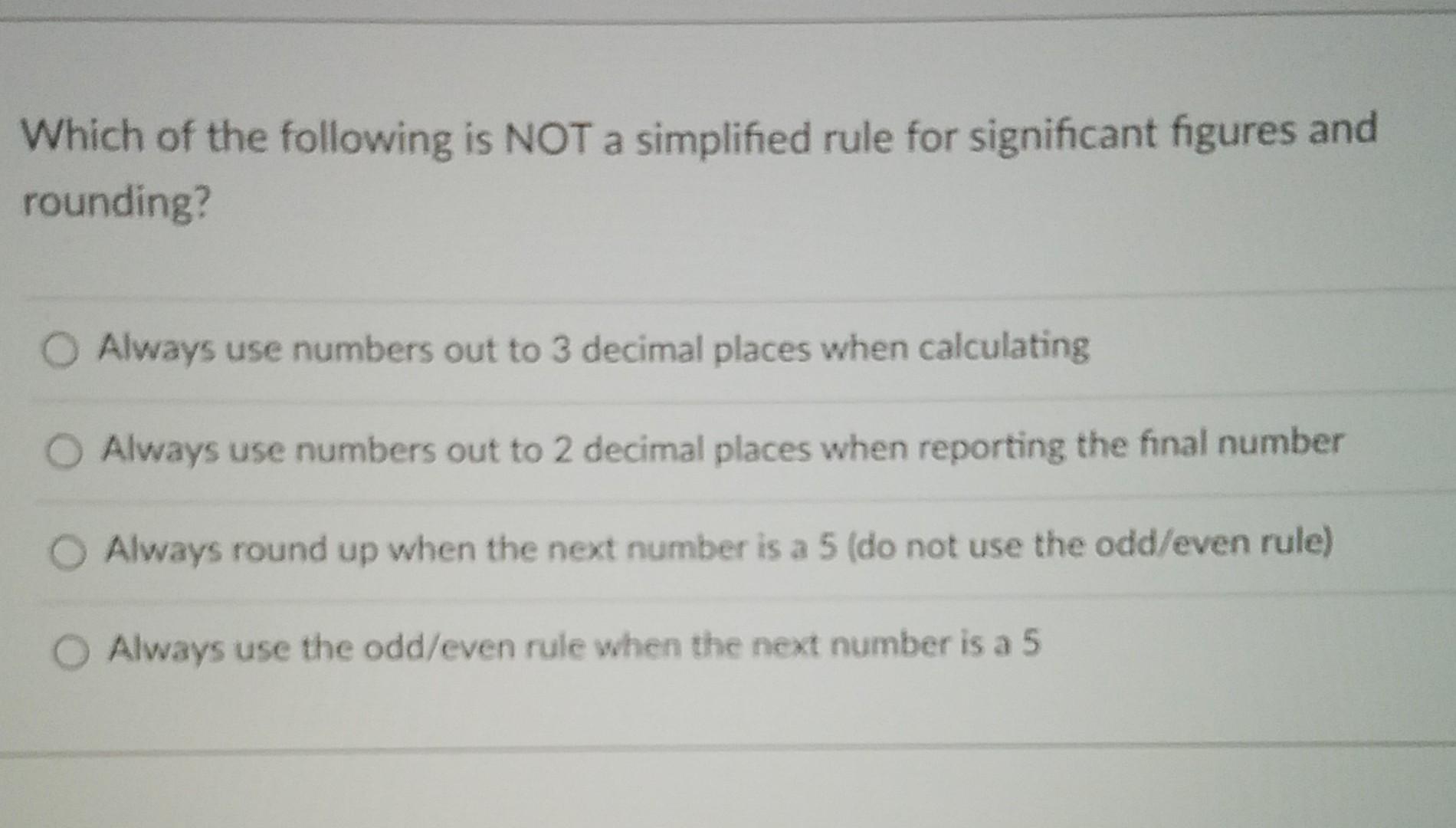 Solved Which of the following is NOT a simplified rule for | Chegg.com