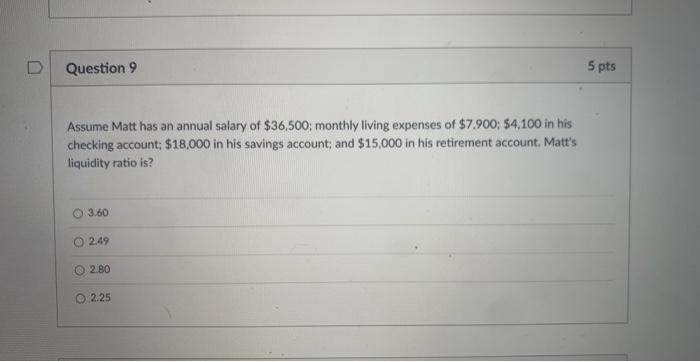 Solved Assume Matt has an annual salary of $36,500; monthly | Chegg.com