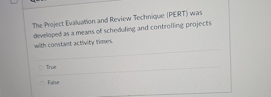 Solved The Project Evaluation and Review Technique (PERT) | Chegg.com
