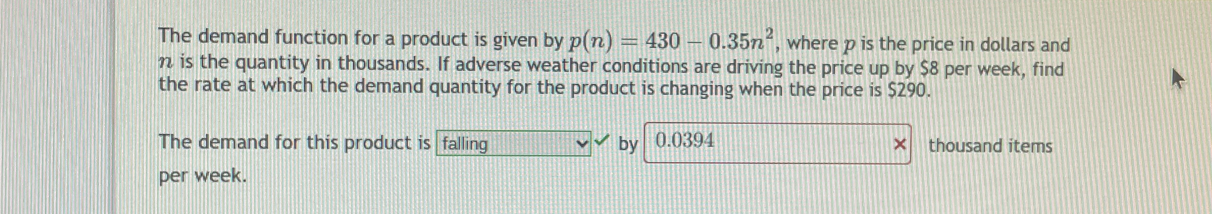 Solved The demand function for a product is given by | Chegg.com