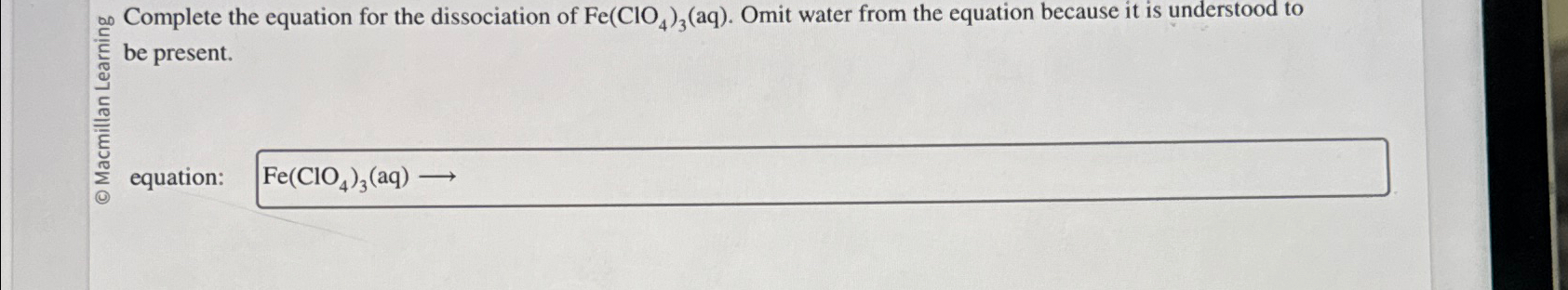 Solved 등 ﻿be present.equation: | Chegg.com