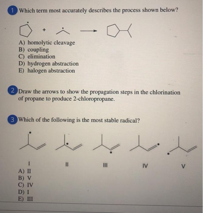 Solved 1 Which term most accurately describes the process | Chegg.com