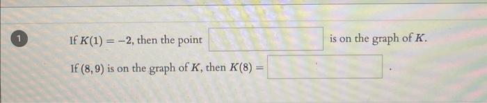 Solved If \\( K(1)=-2 \\), then the point is on the graph of | Chegg.com