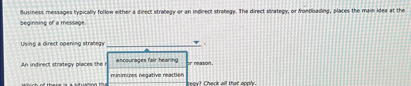 Solved Business messages typically follow either a direct | Chegg.com