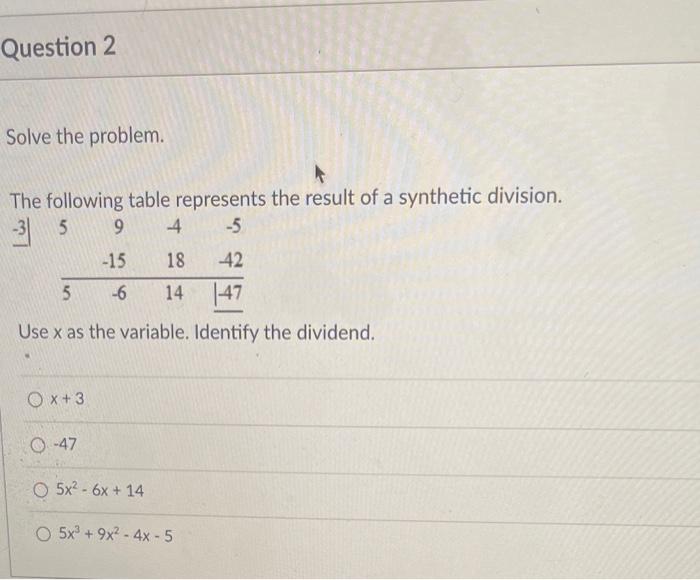 Solved Solve the problem. The following table represents the | Chegg.com