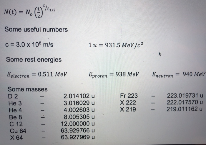 Solved 3. Cu 64 undergoes B+ decay as follows, Cu — 64x +e+ | Chegg.com