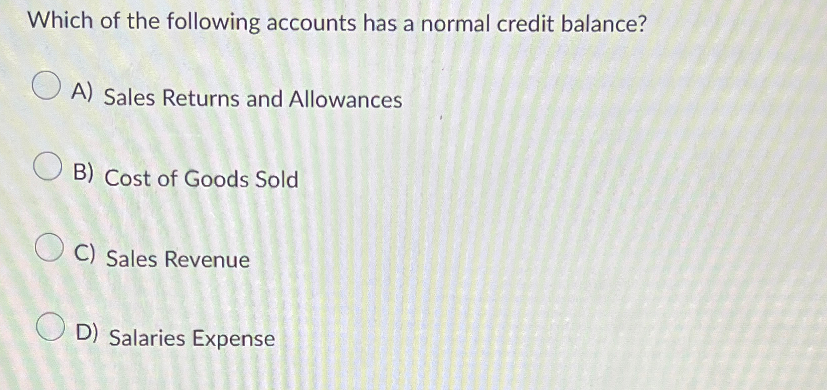 Which of the following accounts has a normal credit | Chegg.com