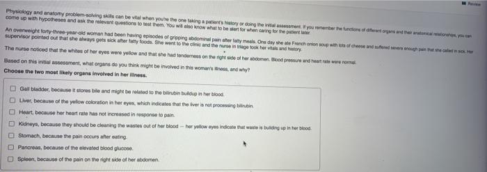 Solved Physiology and anatomy problem-solving can be tal | Chegg.com