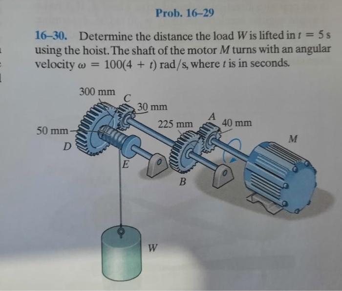 Solved 16-30. Determine the distance the load W is lifted in | Chegg.com