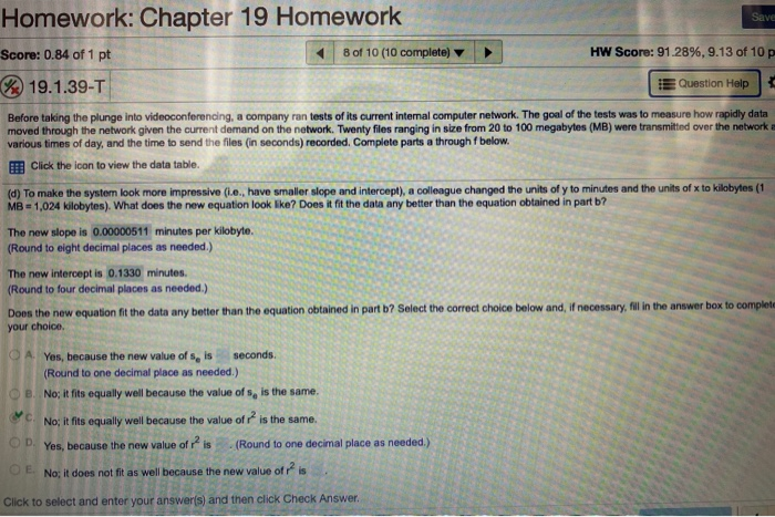 Solved Homework: Chapter 19 Homework Save Score: 0.84 of 1 | Chegg.com