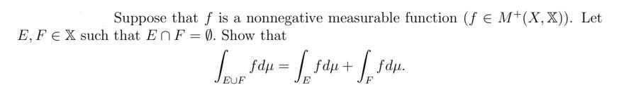 Solved Suppose that f is a nonnegative measurable function | Chegg.com