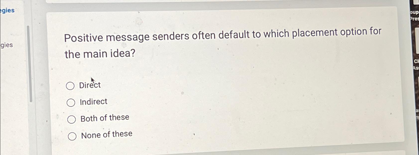 Solved Positive message senders often default to which | Chegg.com