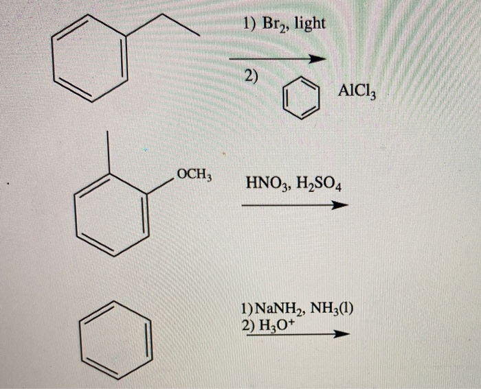 Solved H,Cr,04 1)SO3, H2SO4 2) CI, AICI, F HNO3, H2SO4 Na, | Chegg.com