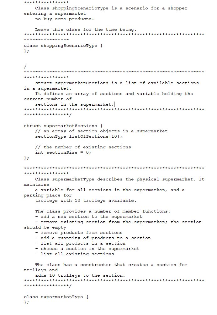 Solved Supermarket Project A shopper enters a supermarket, | Chegg.com