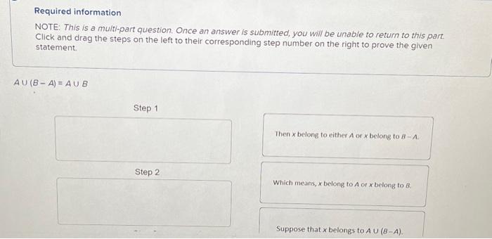 Solved Required information NOTE: This is a mult-part | Chegg.com