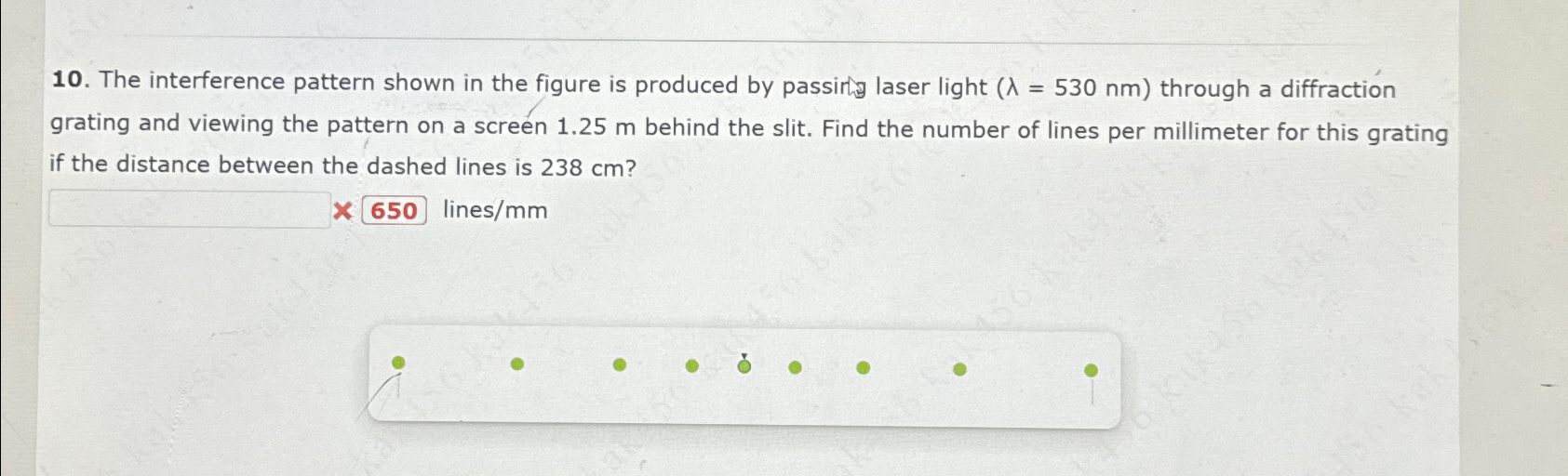 Solved The Interference Pattern Shown In The Figure Is