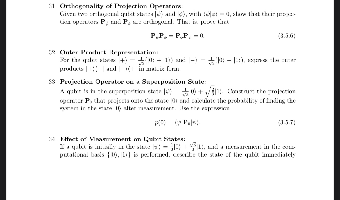 Solved Orthogonality of Projection Operators:Given two | Chegg.com