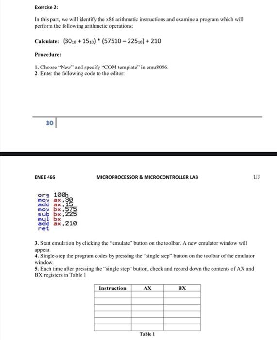 Solved Exercise 2: In this part, we will identify the x86 | Chegg.com