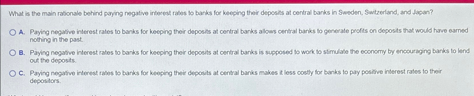 Solved What is the main rationale behind paying negative | Chegg.com