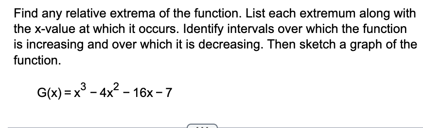 Solved Find any relative extrema of the function. List each | Chegg.com