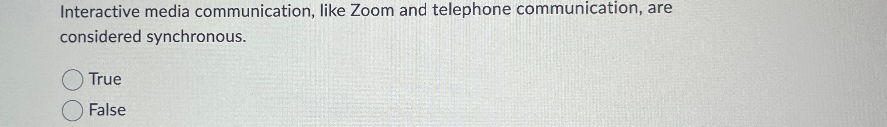 Solved Interactive media communication, like Zoom and | Chegg.com