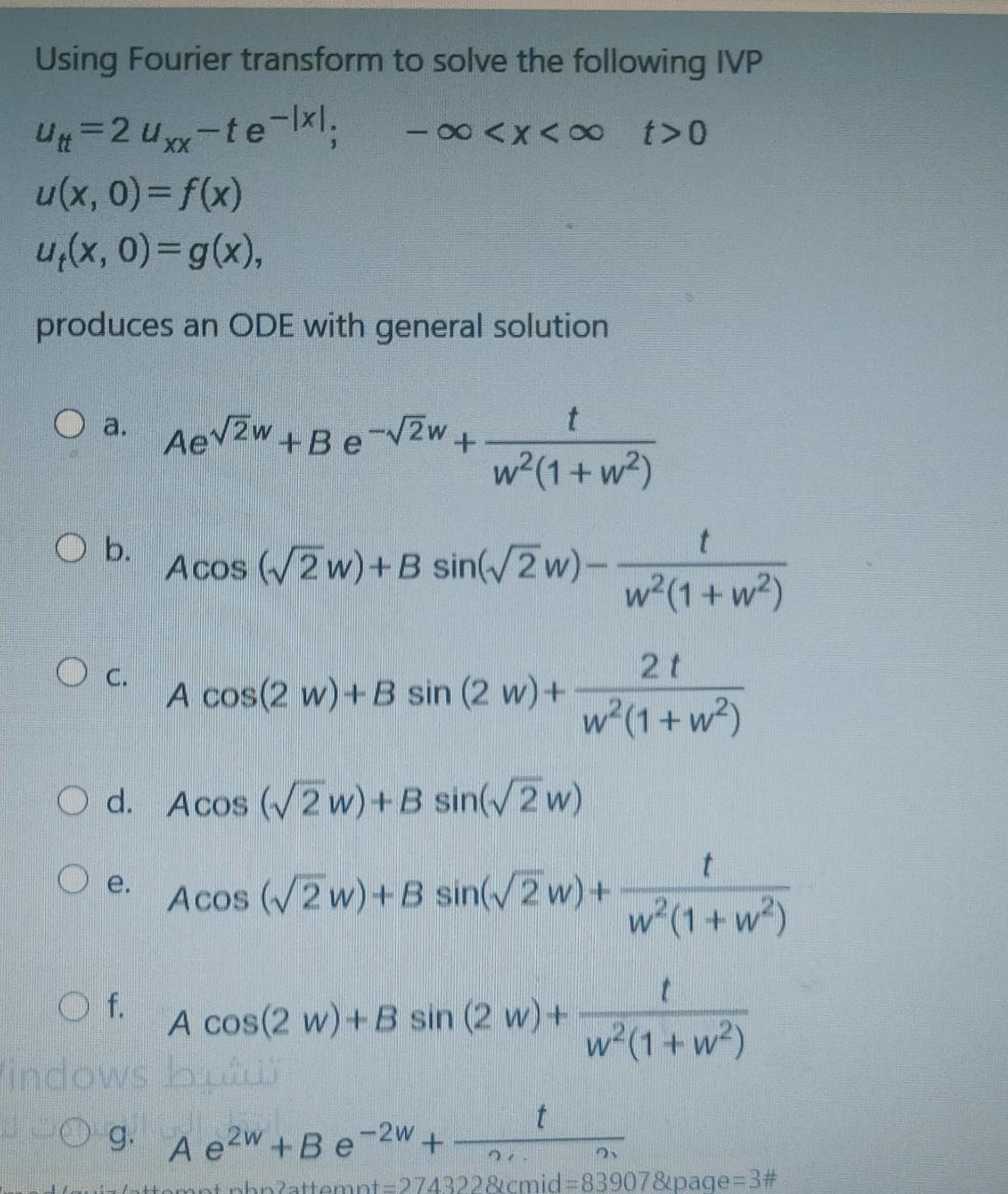 Solved Using Fourier transform to solve the following IVP 44 | Chegg.com