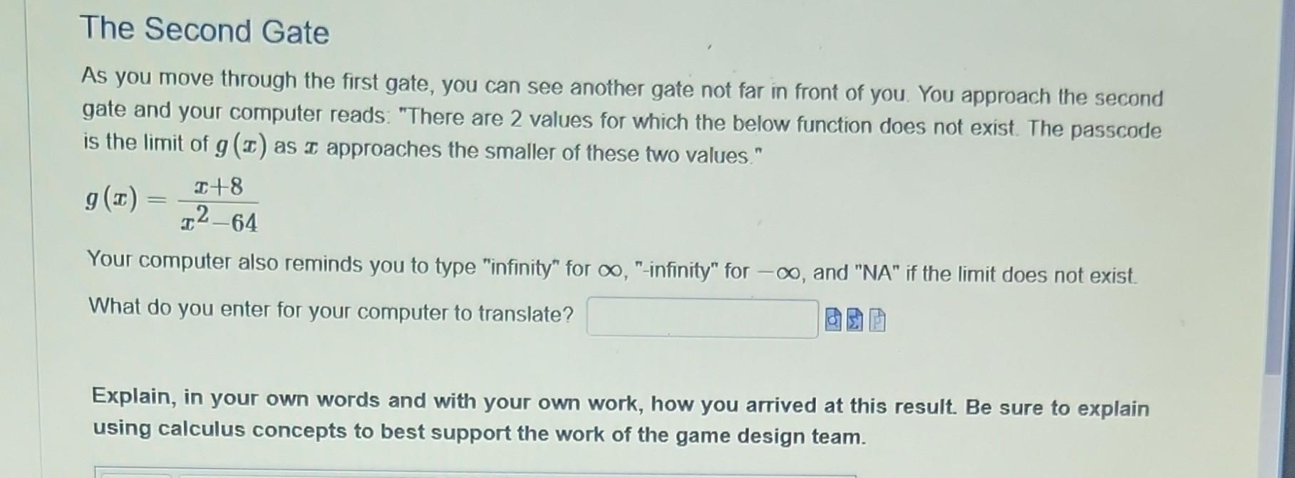 Solved The Second Gate As you move through the first gate, | Chegg.com