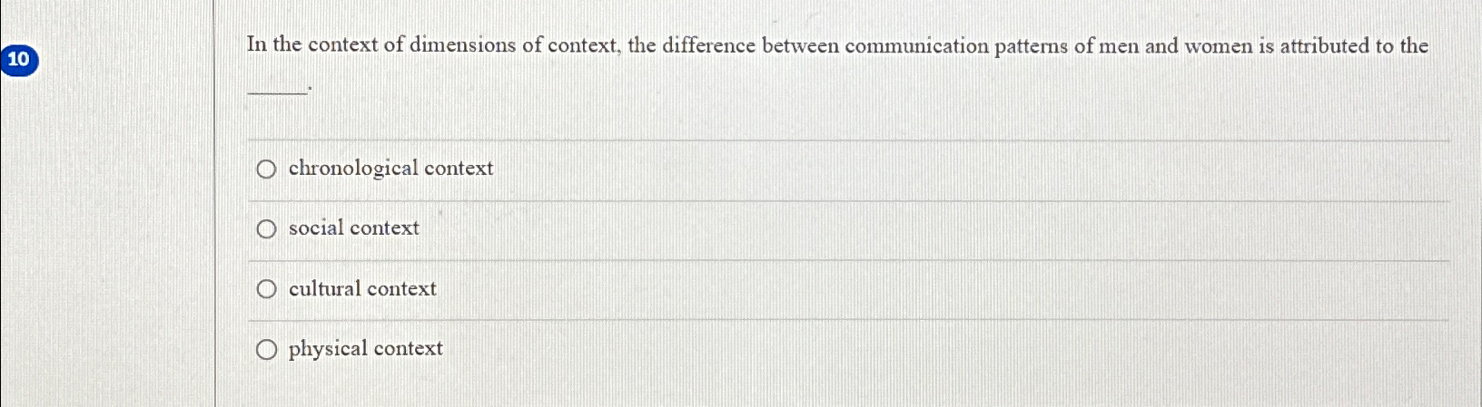 Solved In the context of dimensions of context, the | Chegg.com