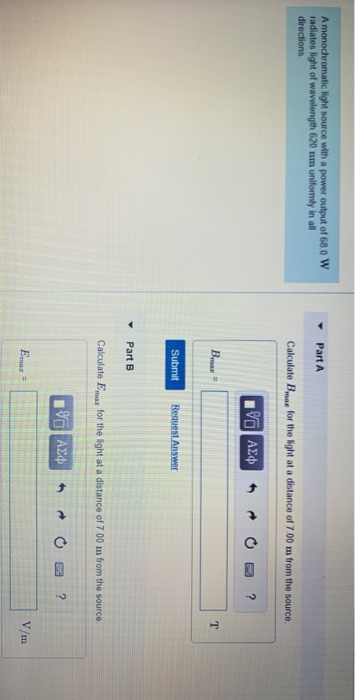 Solved Part A A monochromatic light source with a power | Chegg.com