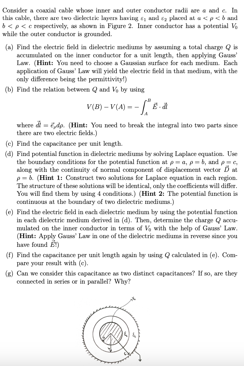 Solved Consider a coaxial cable whose inner and outer | Chegg.com