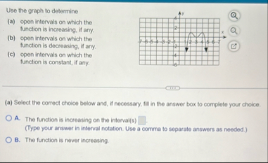 Use the graph to determine(a) ﻿open intervals on | Chegg.com