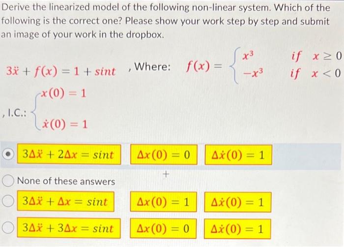 Solved Derive the linearized model of the following | Chegg.com