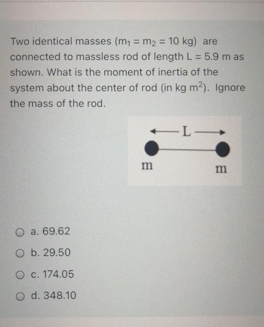 Solved Two identical masses (m1 = m2 = 10 kg) are connected | Chegg.com