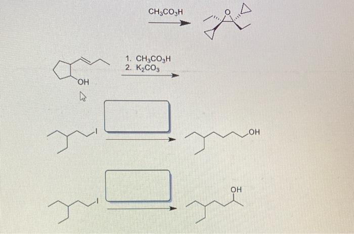 Solved LiAlH4 LiAlH4 excess Cl2 CH3CH2OH K2CO31. CH3CO3H 2. | Chegg.com