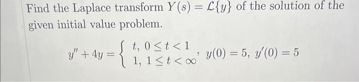 Solved Find the Laplace transform Y(s)=L{y} of the solution | Chegg.com