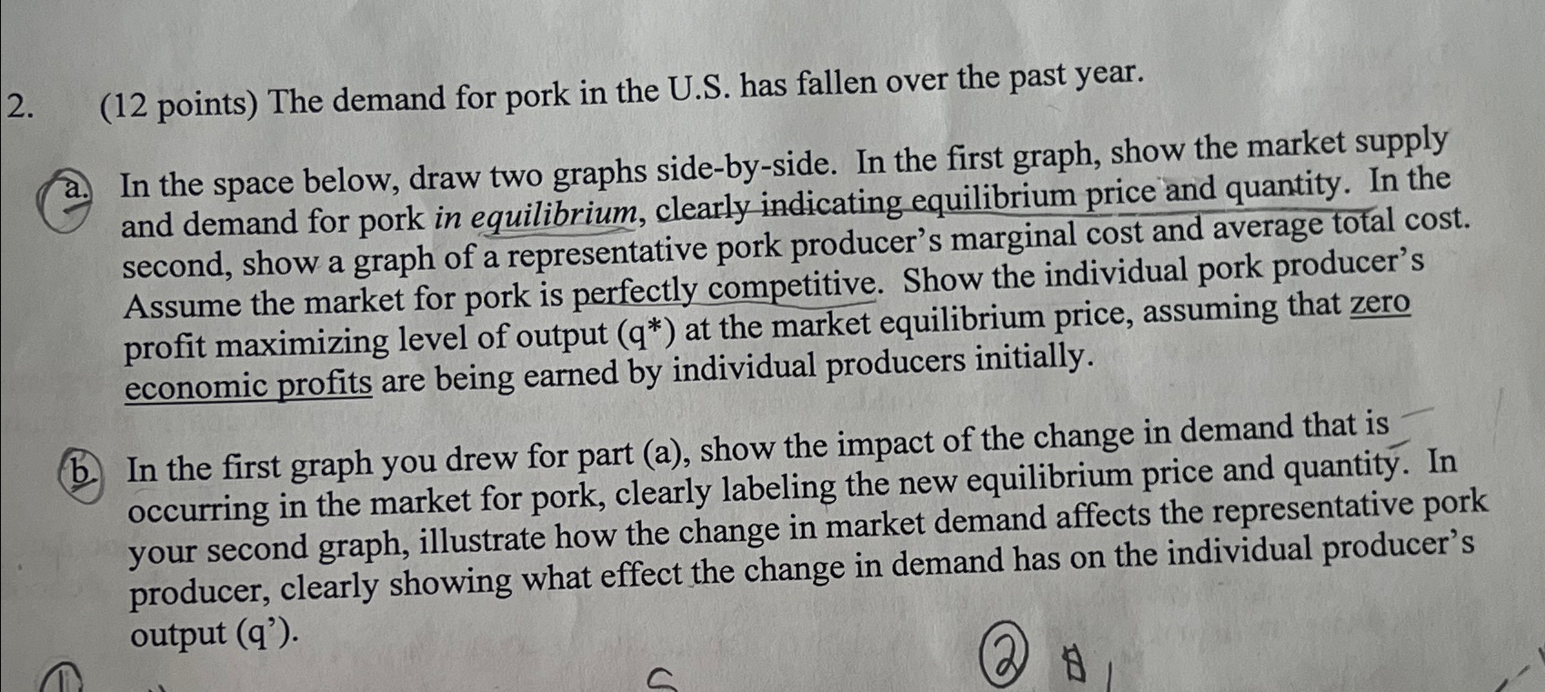 Solved (12 ﻿points) ﻿The demand for pork in the U.S. ﻿has | Chegg.com
