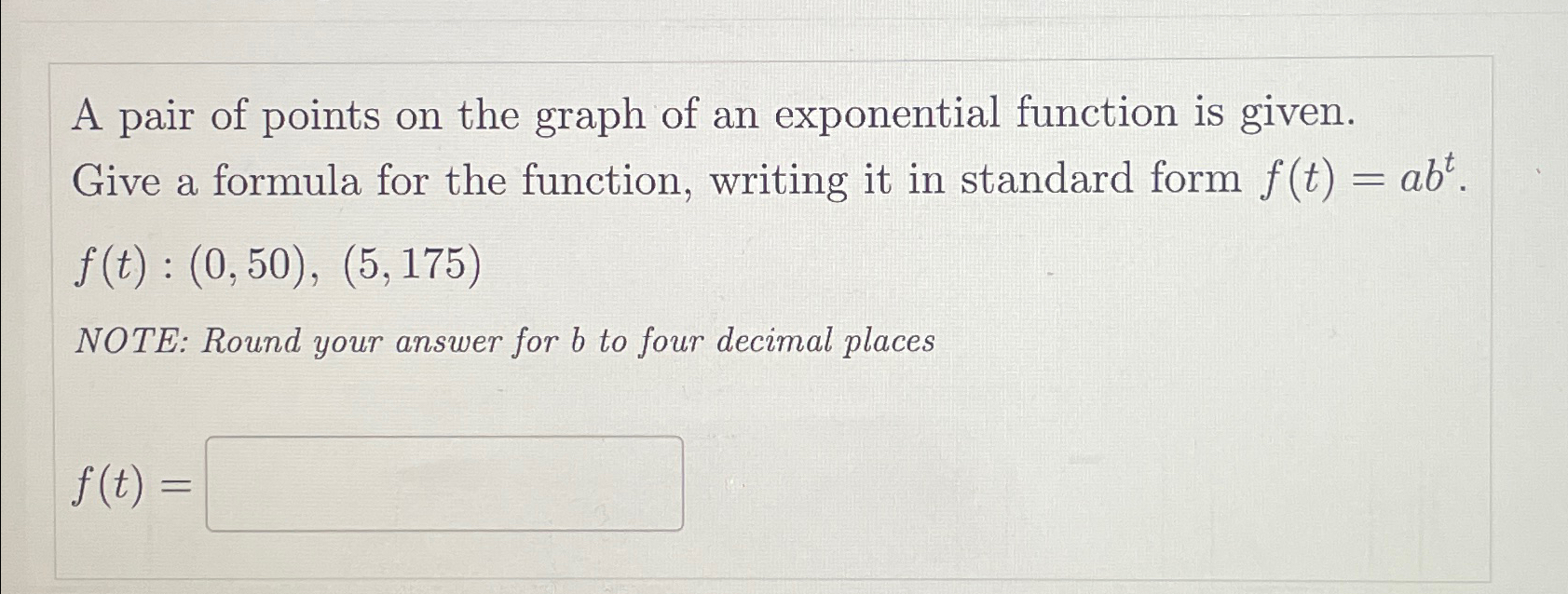 Solved A pair of points on the graph of an exponential | Chegg.com