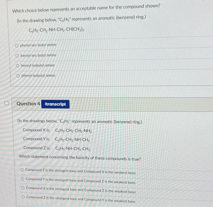 Solved Which choice below represents an acceptable name for | Chegg.com