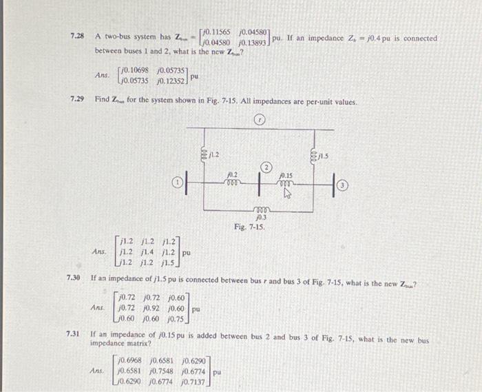 Solved 7.28 A two-bus system has | Chegg.com