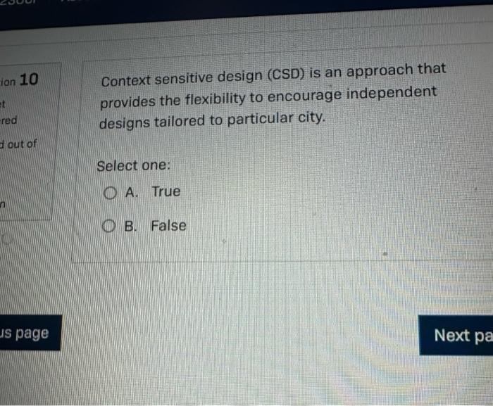 Solved Context sensitive design (CSD) is an approach that | Chegg.com